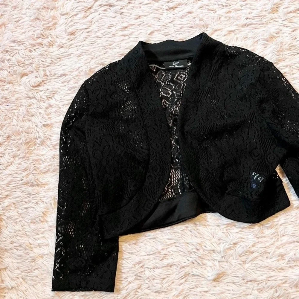 Nina Leonard | Tops | Whimsygoth Floral Lace Sheer Dark Romance Cropped ...